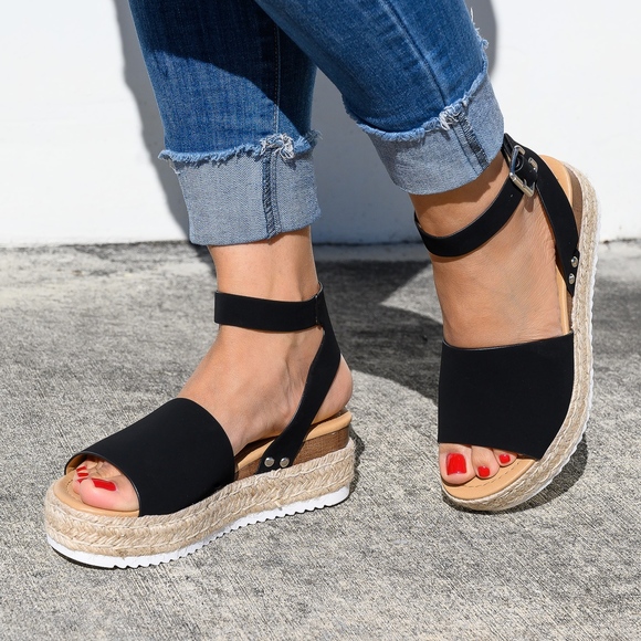 SunnyMia | Shoes | Espadrille Wrap Flatform Wedges Tan | Poshmark